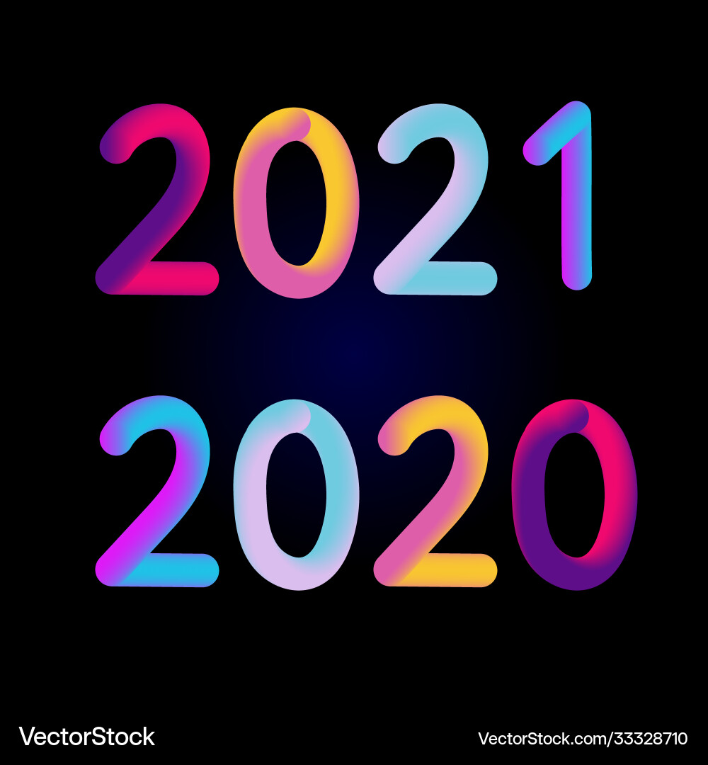 Colorful 3d number 2021 on white background Vector Image
