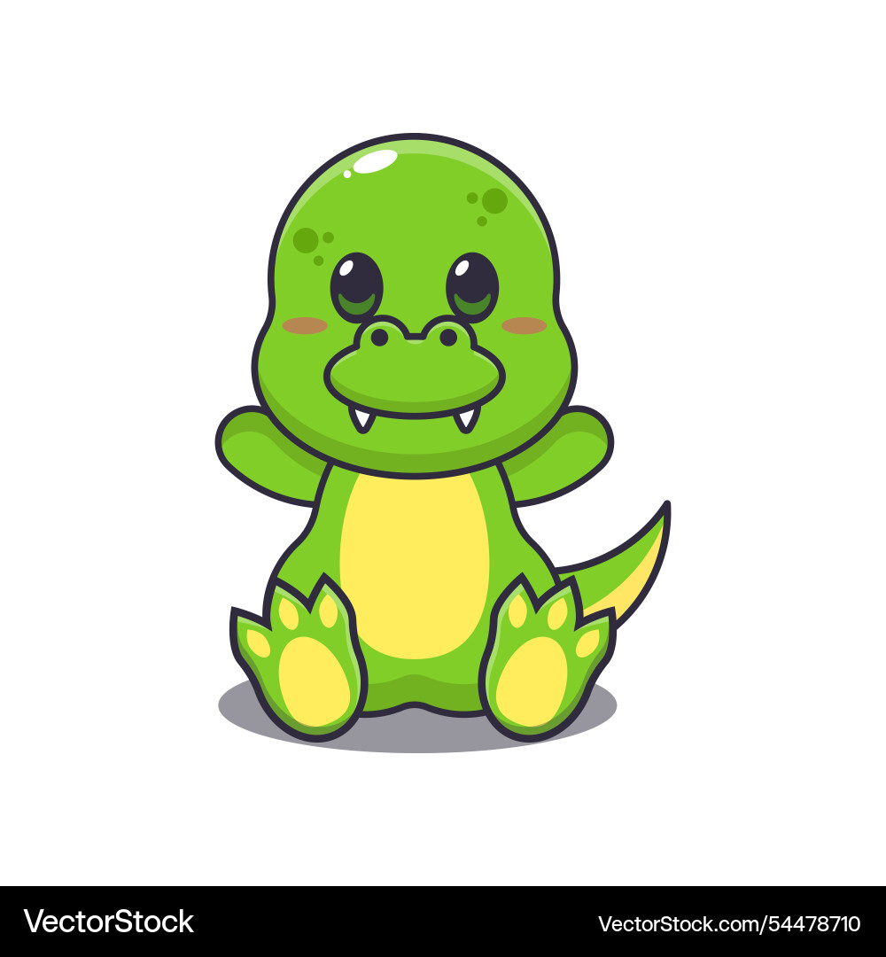 Cute dino mascot cartoon Royalty Free Vector Image
