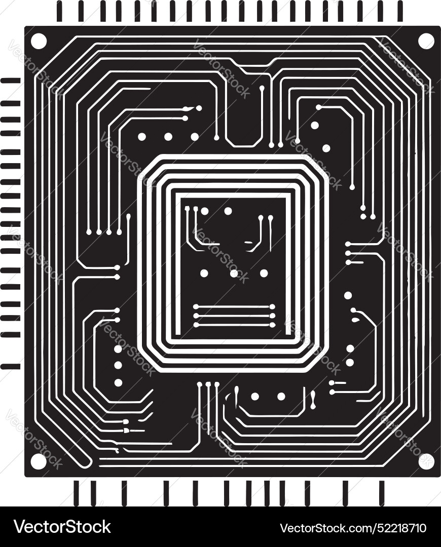 Cybersymphony iconic chip emblematic creation Vector Image