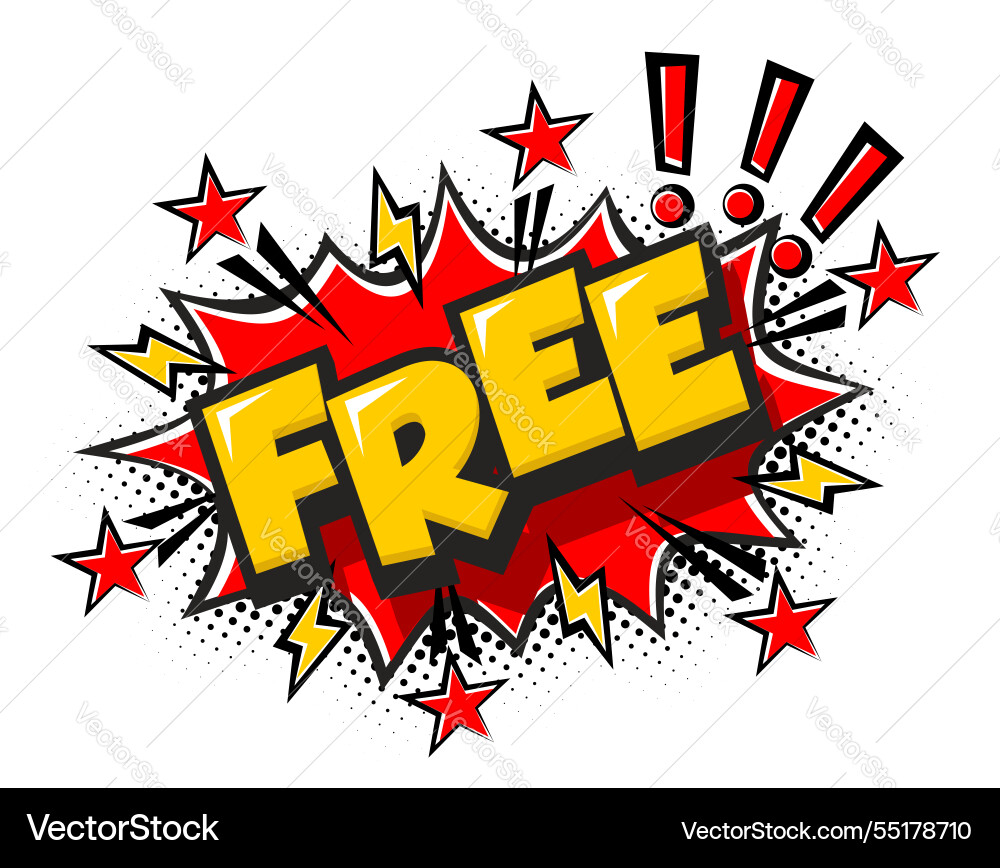 Free comic word exploding Royalty Free Vector Image
