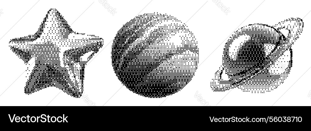 Grunge bitmap hearts and chrome texture star Vector Image