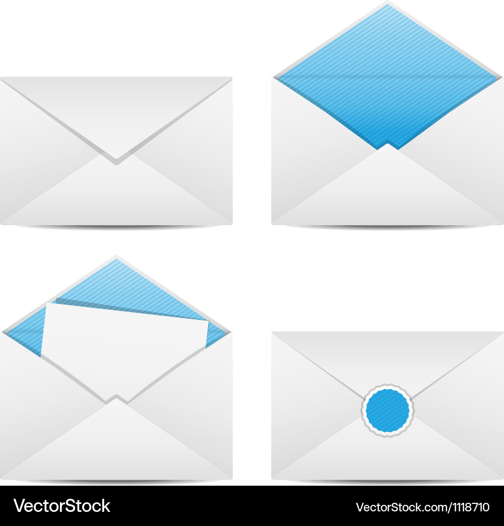Letter Envelopes - Open and Closed Royalty Free Vector Image