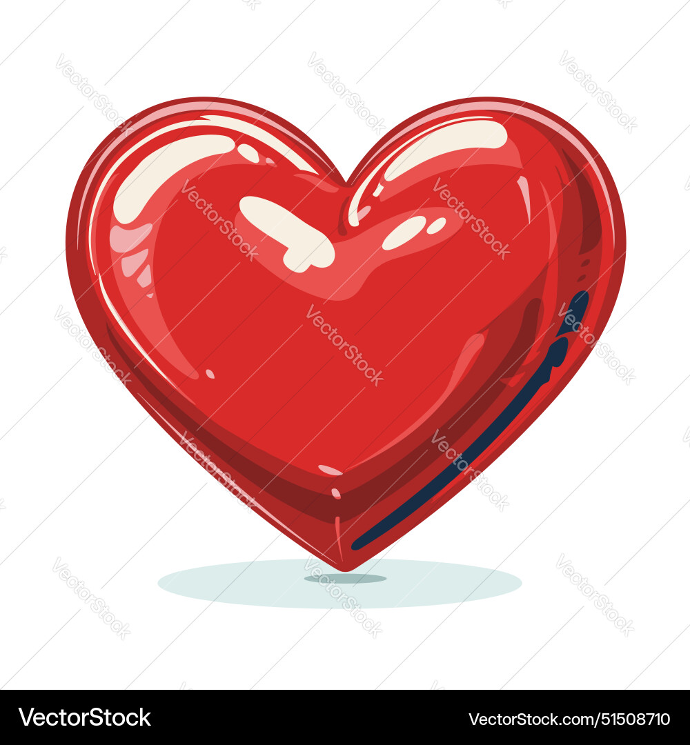 Love red heart on white background Royalty Free Vector Image
