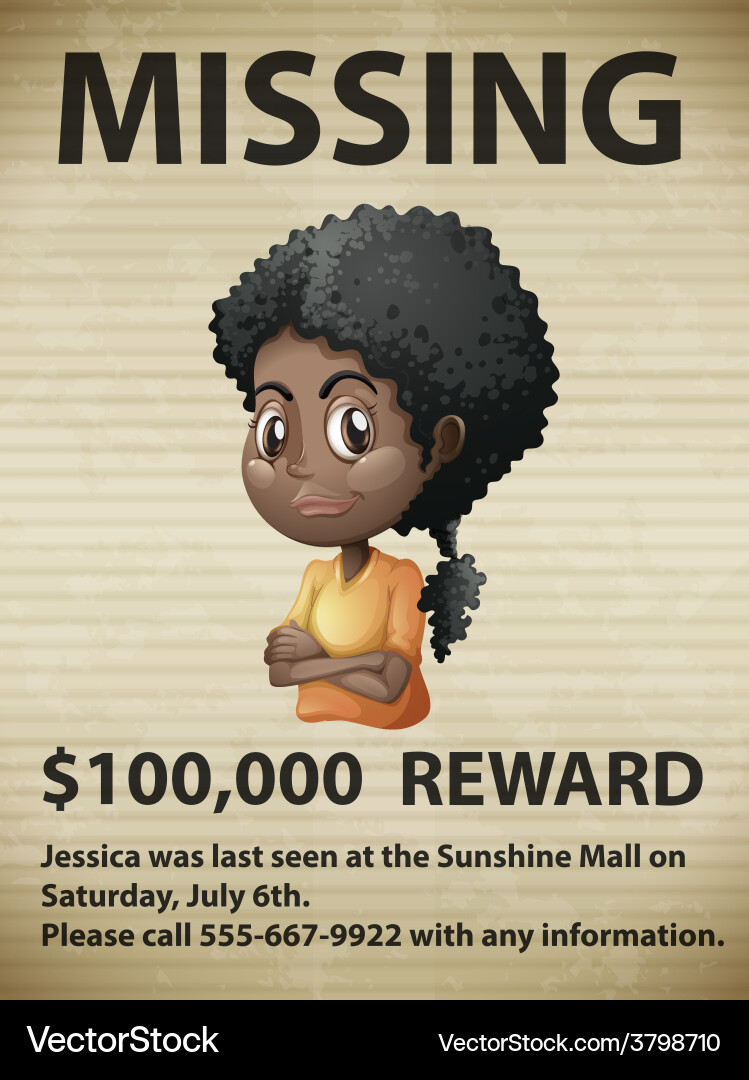 Missing person Royalty Free Vector Image - VectorStock