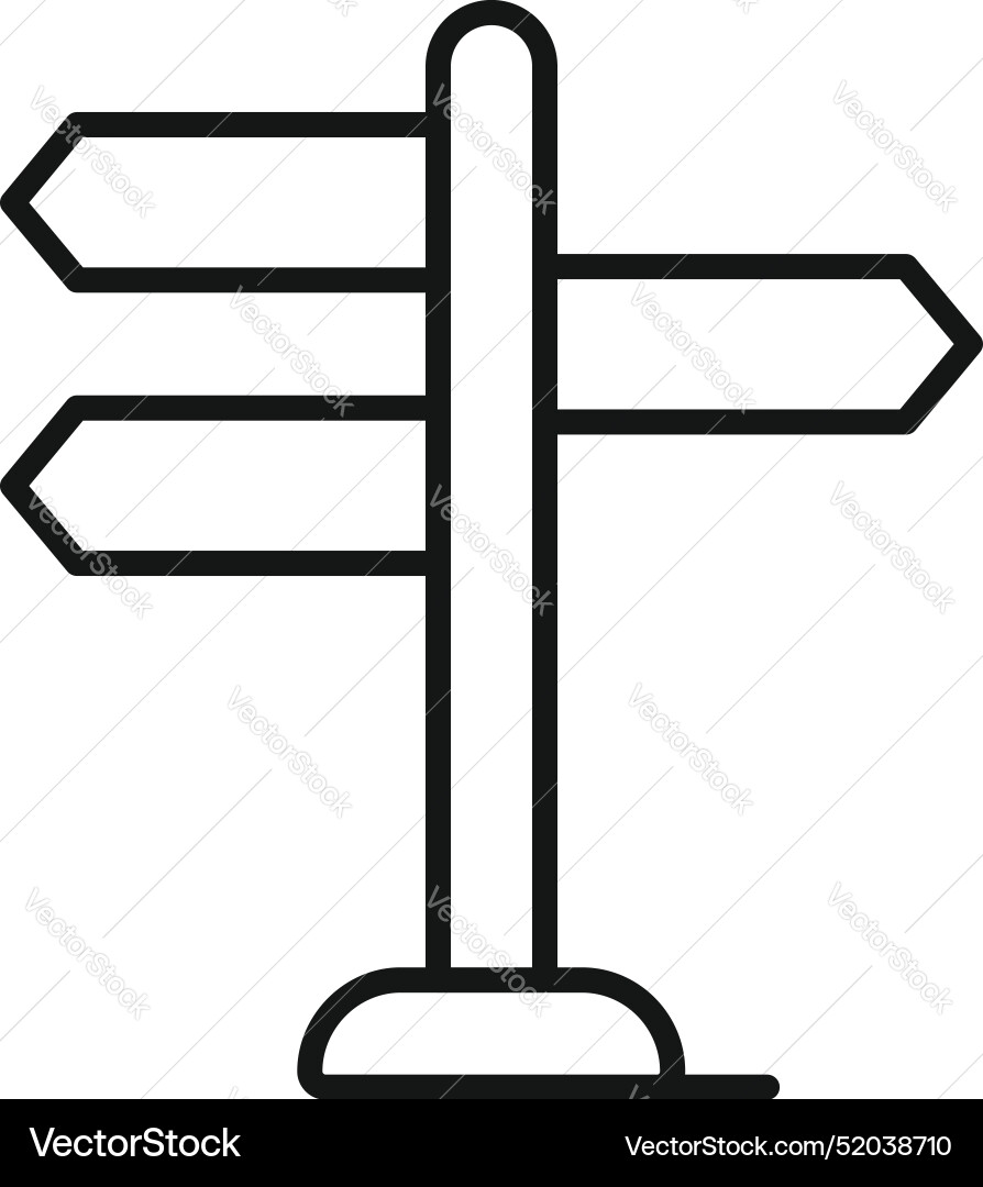 Road sign post showing different directions icon Vector Image