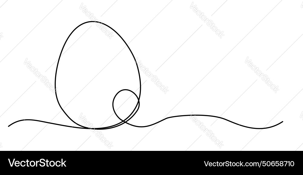 Simple easter egg in line art style outline Vector Image