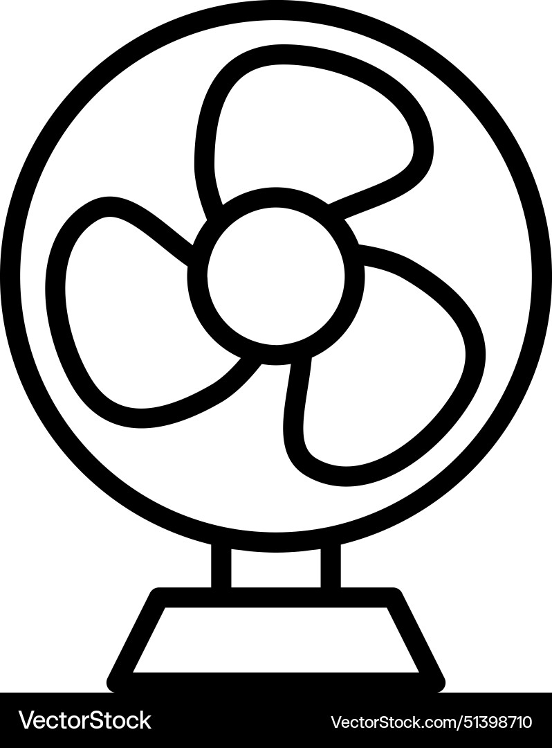 Table fan icon cooling room with air flow Vector Image