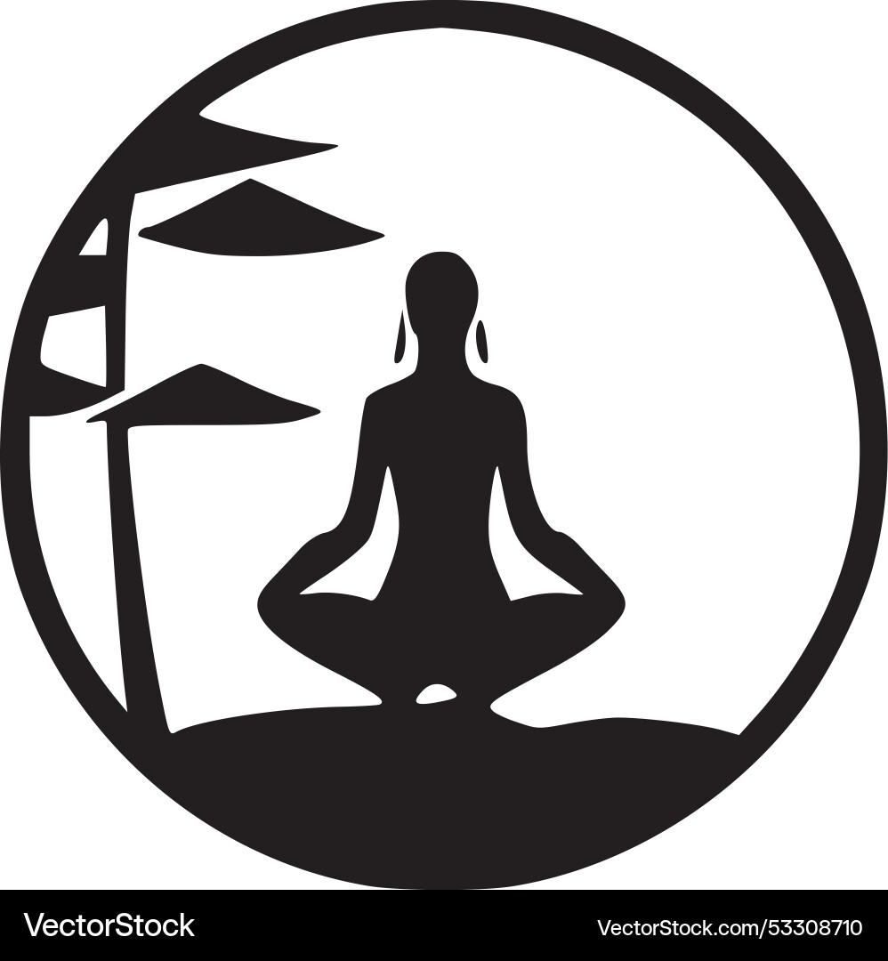 Yoga - black and white Royalty Free Vector Image