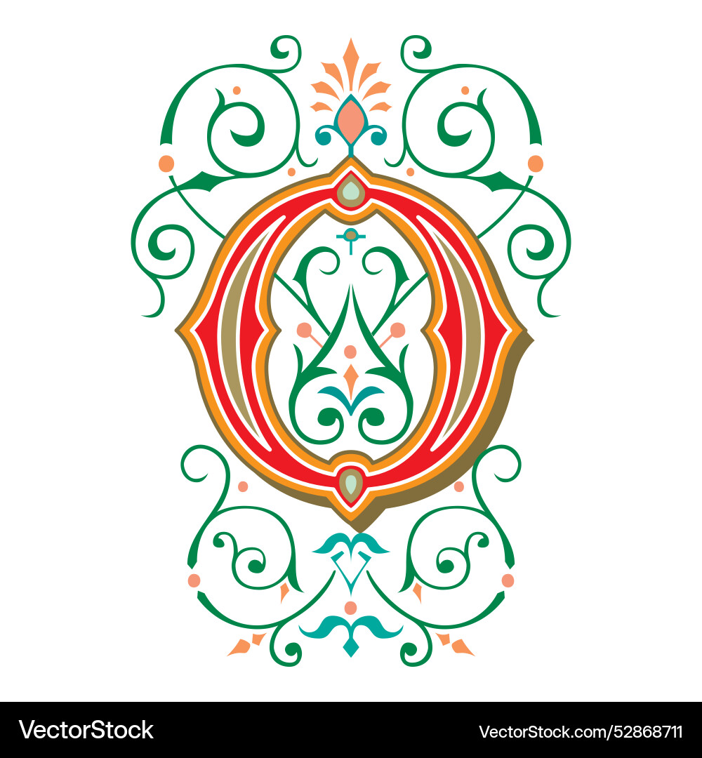 Art tuscani initial caps font capital letter o Vector Image