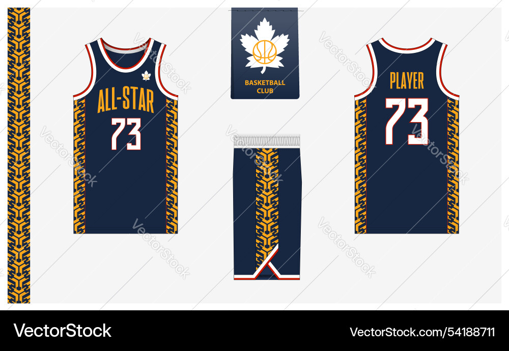 Basketball uniform mockup template design Vector Image
