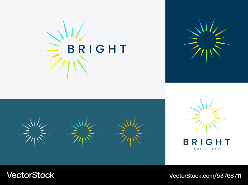Bright light logo sun solar energy abstract symbol
