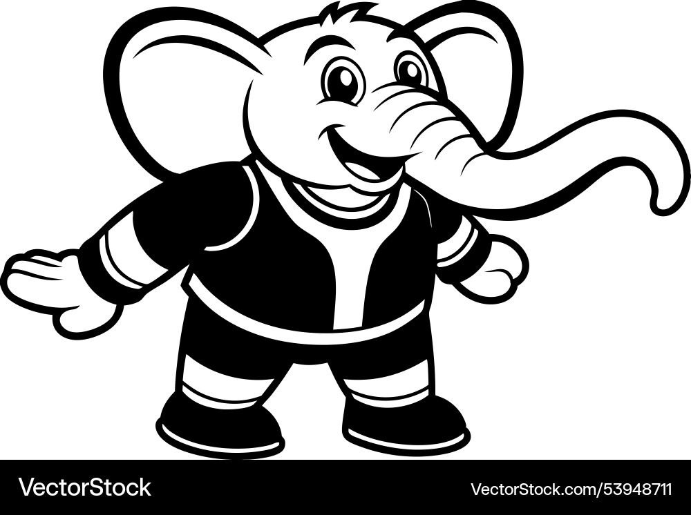 Cartoon friendly playful elep art Royalty Free Vector Image