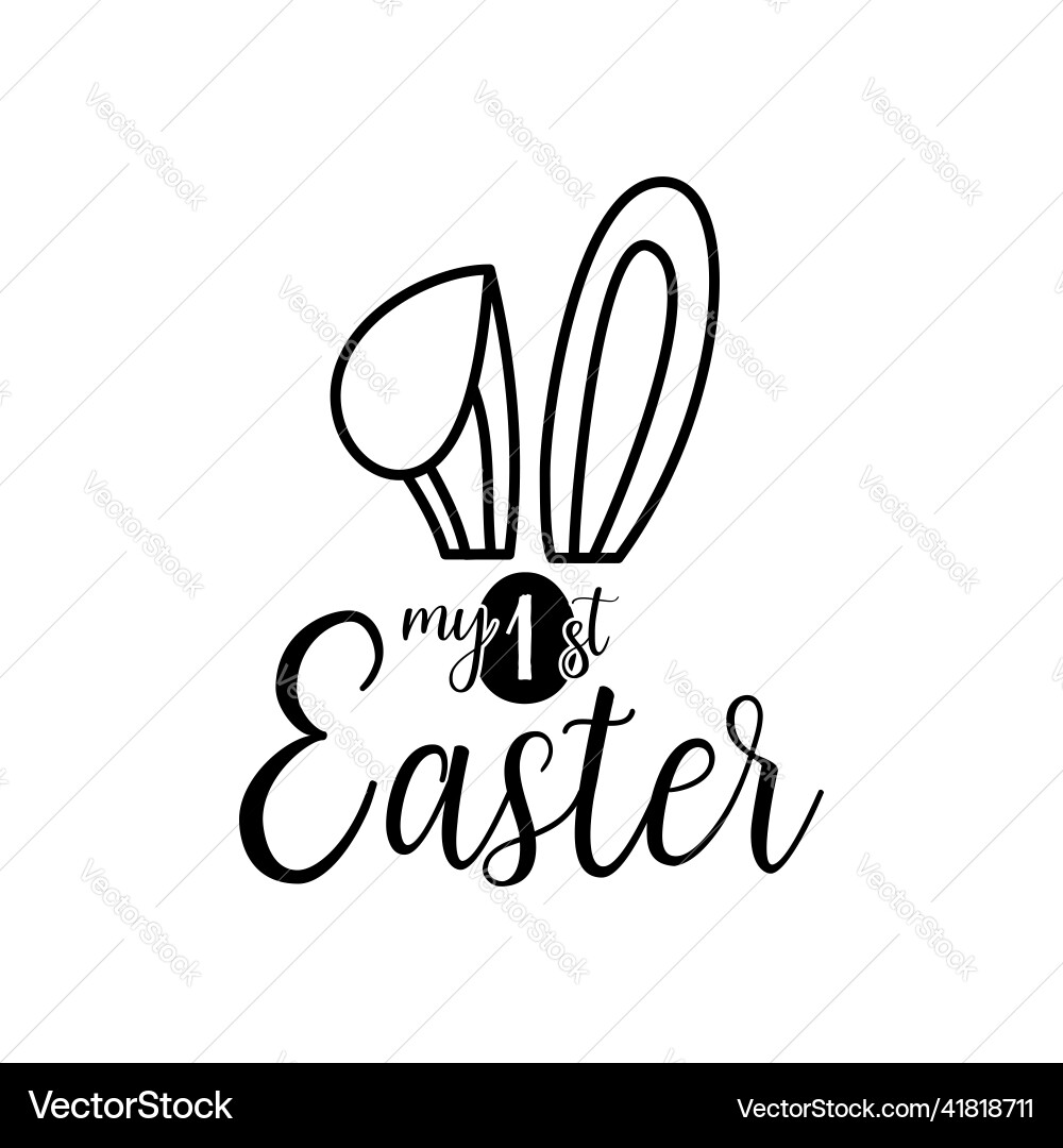 Cute Easter Bunny Outline Logo Royalty Free Vector Image
