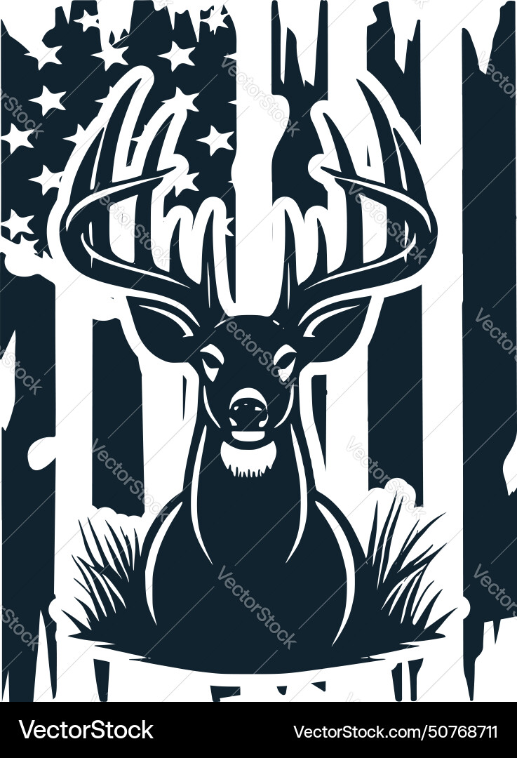 Deer flag svg hunt hunting sv Royalty Free Vector Image