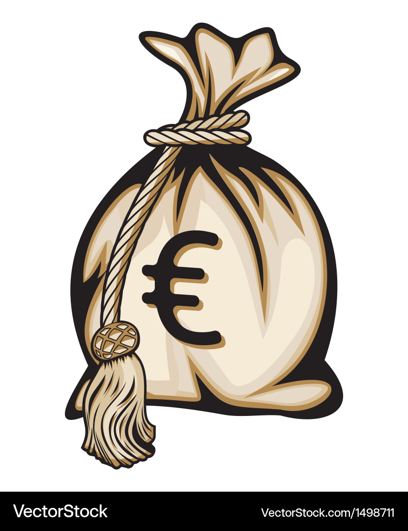 Euro money bag Royalty Free Vector Image - VectorStock