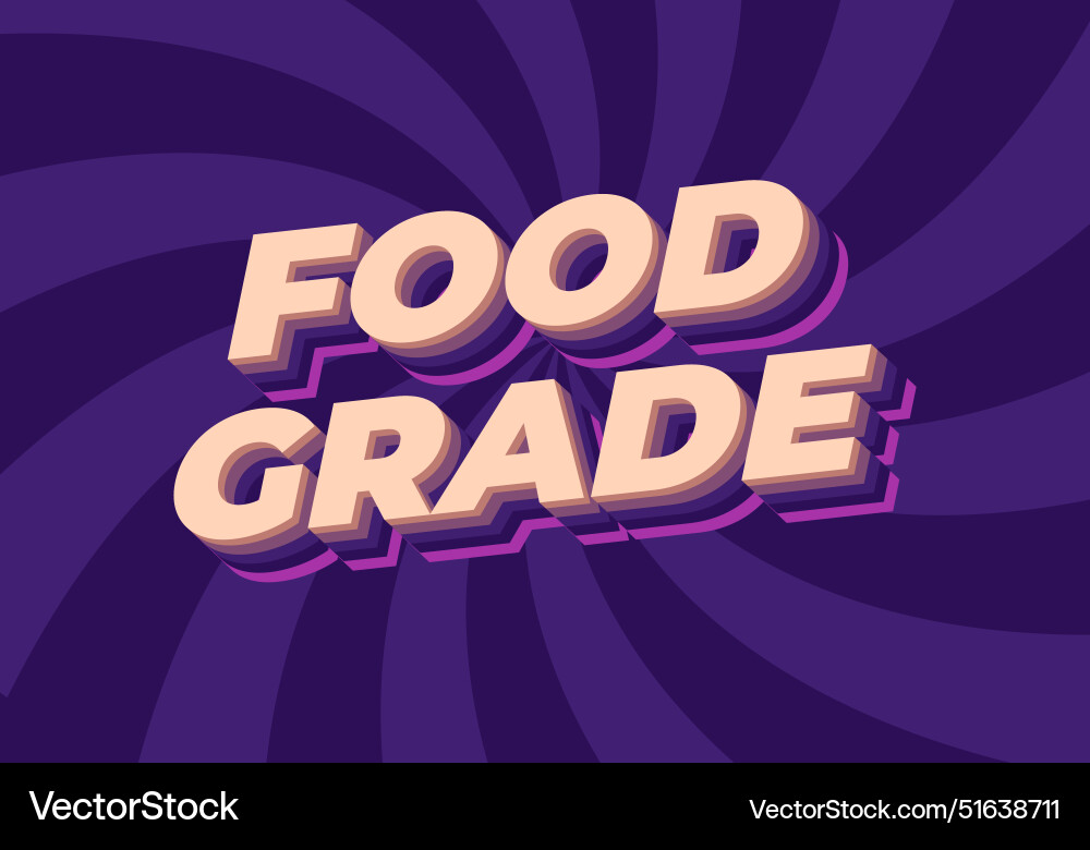 Food grade text effect in 3d style with good Vector Image