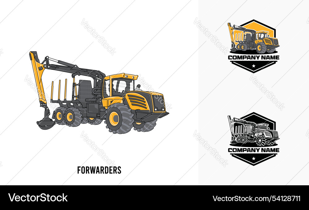 Forwarders heavy equipment forwarders heavy Vector Image