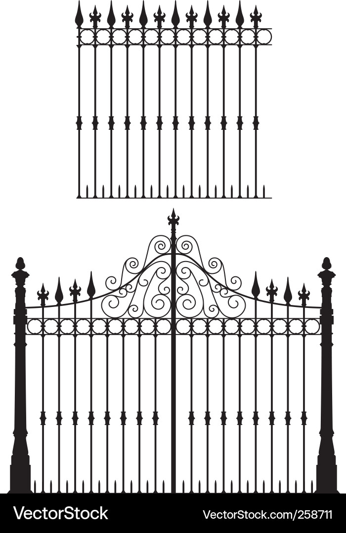 Gate and fences Royalty Free Vector Image - VectorStock