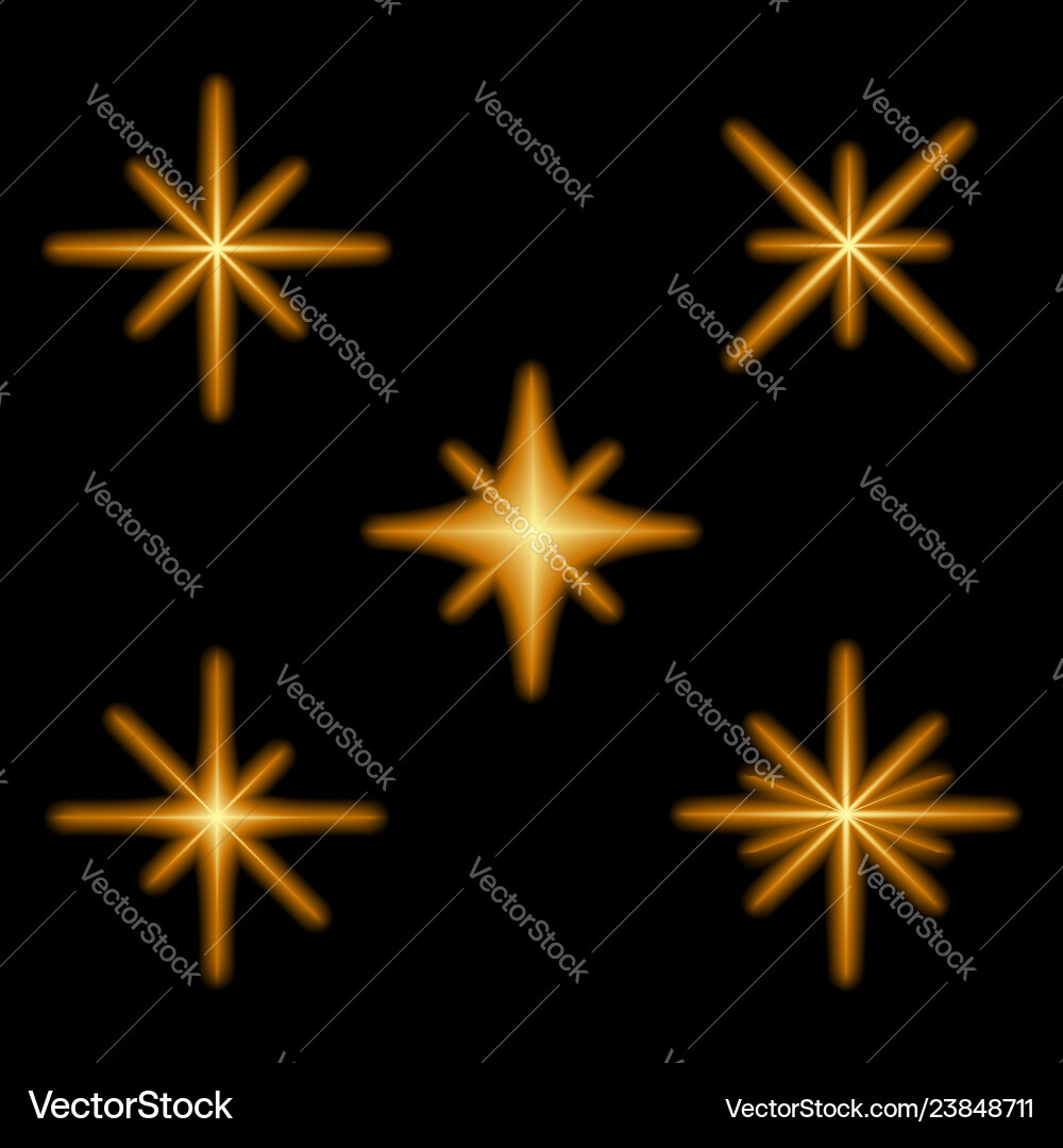 Glowing light effect stars bursts with sparkles Vector Image