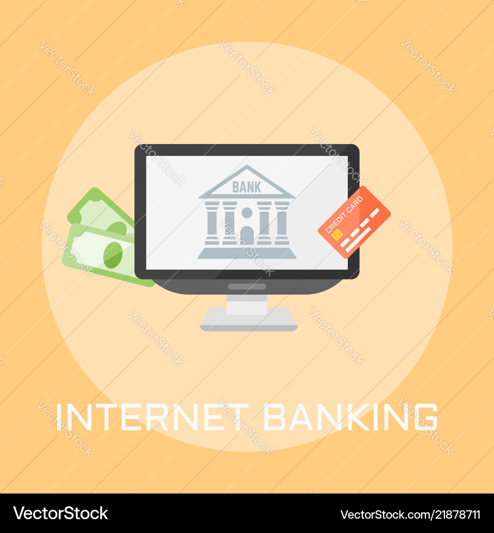 Internet banking colored Royalty Free Vector Image