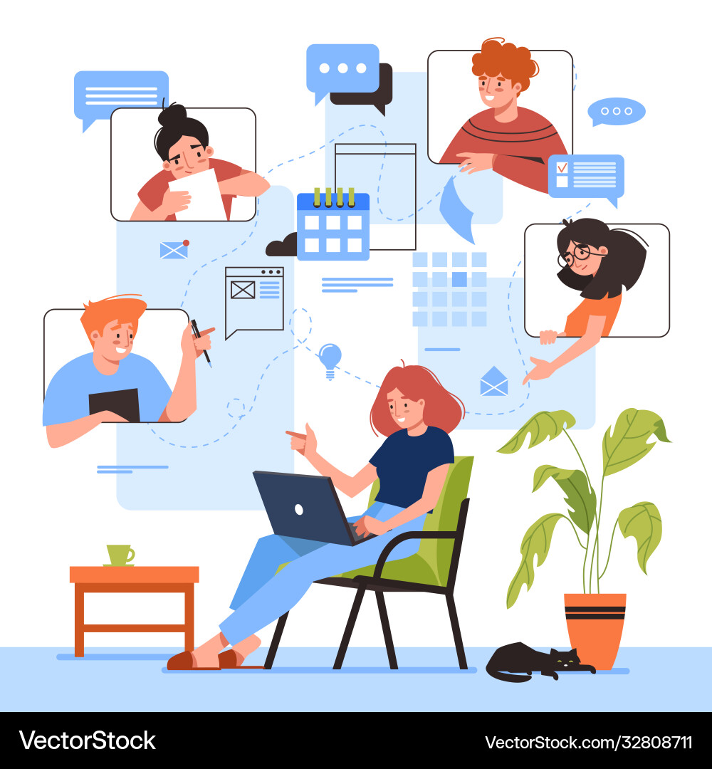 Online meeting design Royalty Free Vector Image