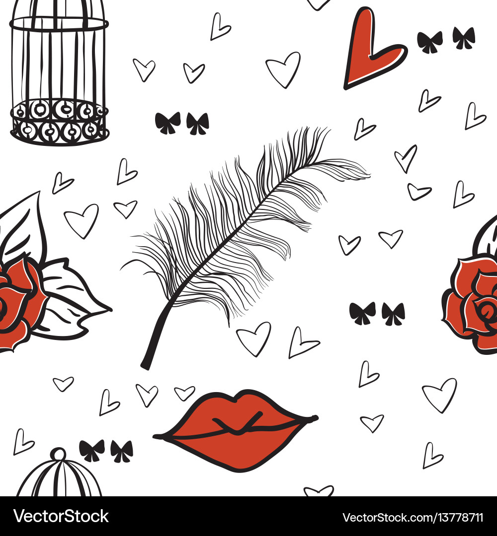 Romantic Heart Pattern Royalty Free Vector Image