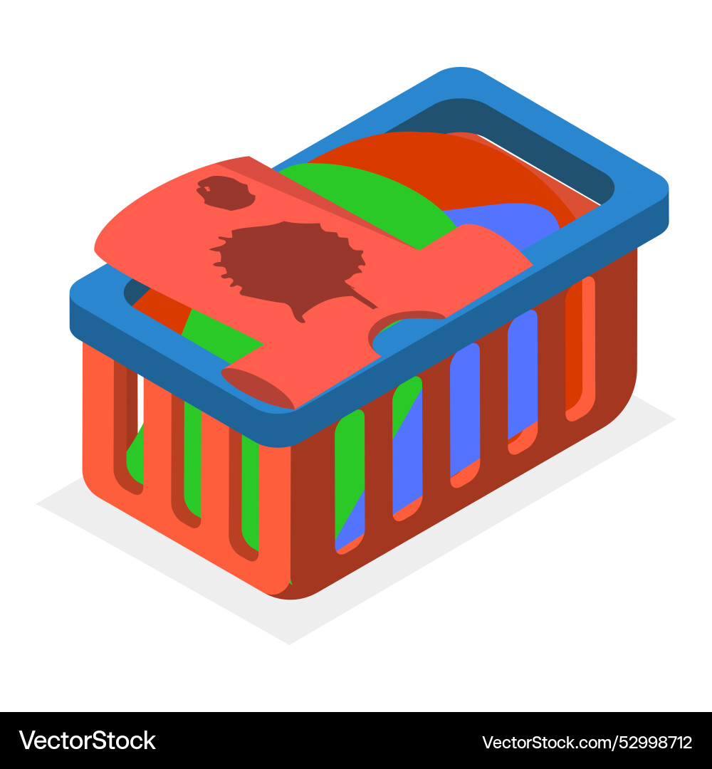3d isometric flat set of dirty clothes Royalty Free Vector
