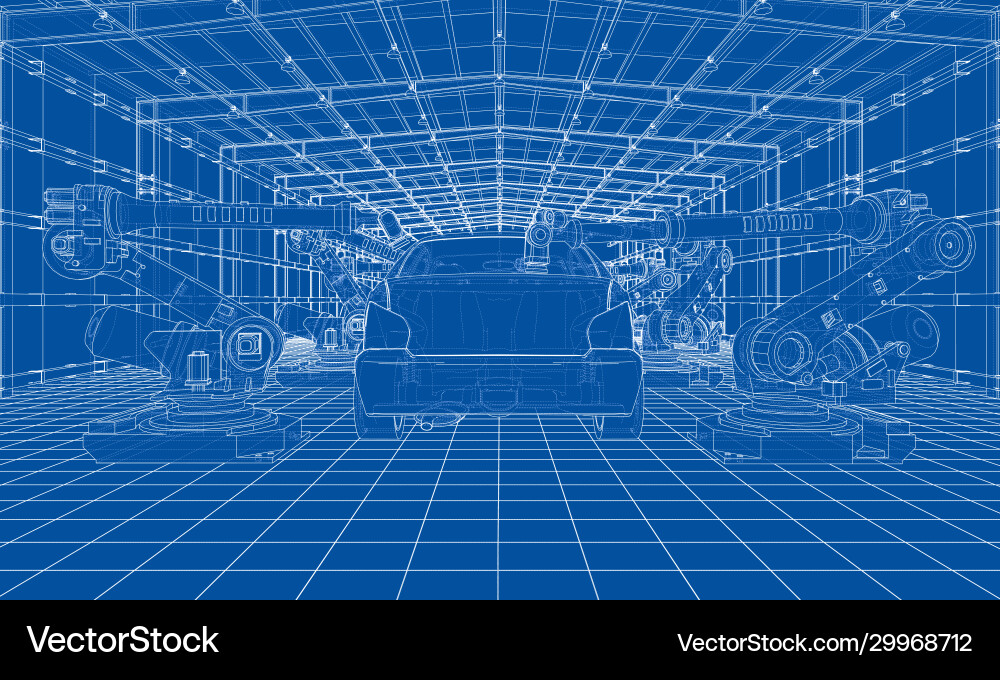 Assembly motor vehicle Royalty Free Vector Image
