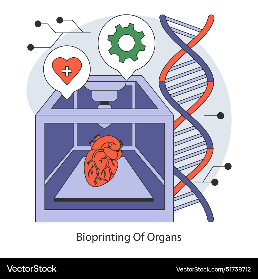 Biomedical engineering concept flat Royalty Free Vector