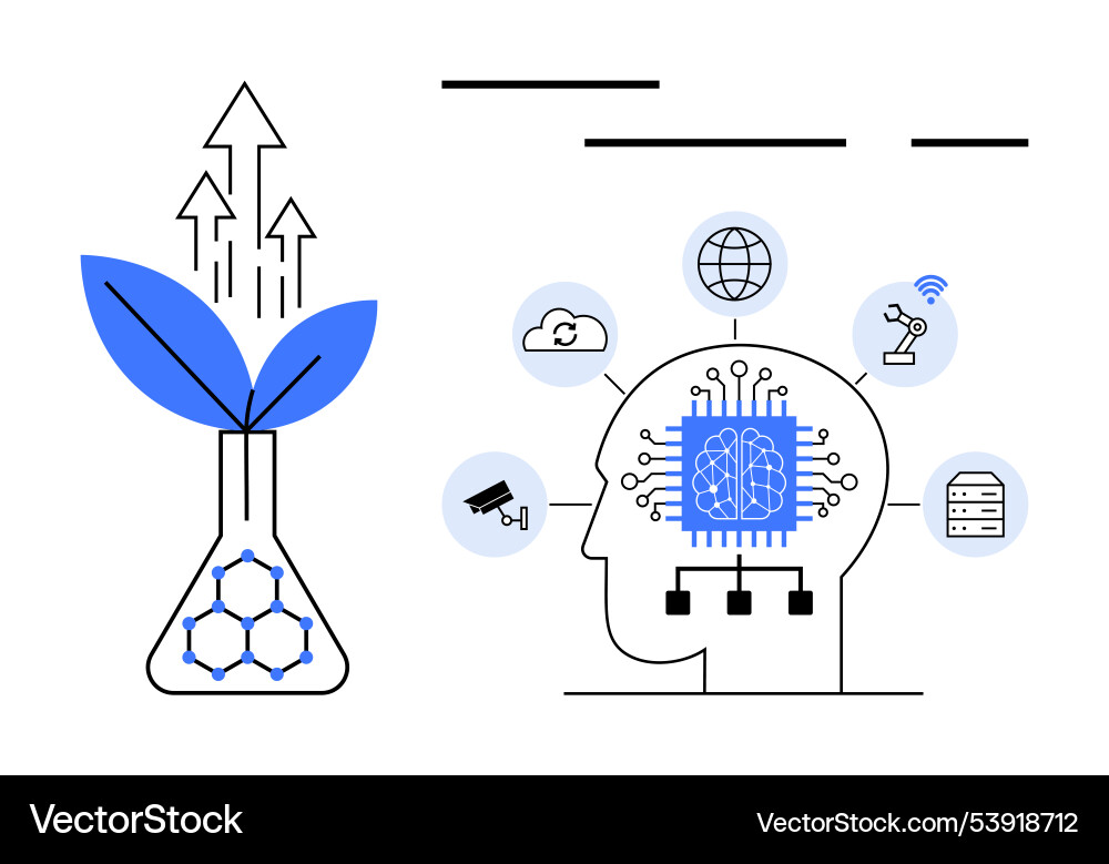 Growth of biotechnology and integration Royalty Free Vector
