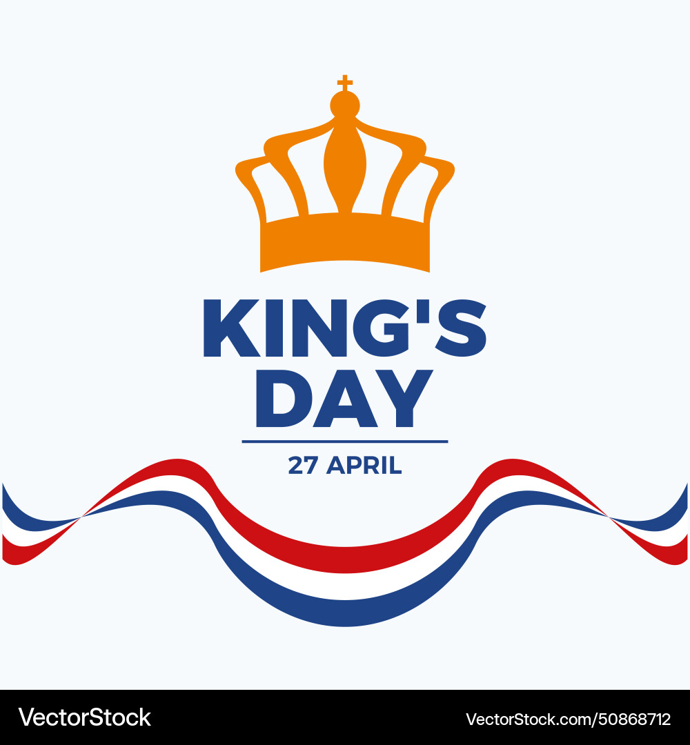 King s day koningsdag poster Royalty Free Vector Image
