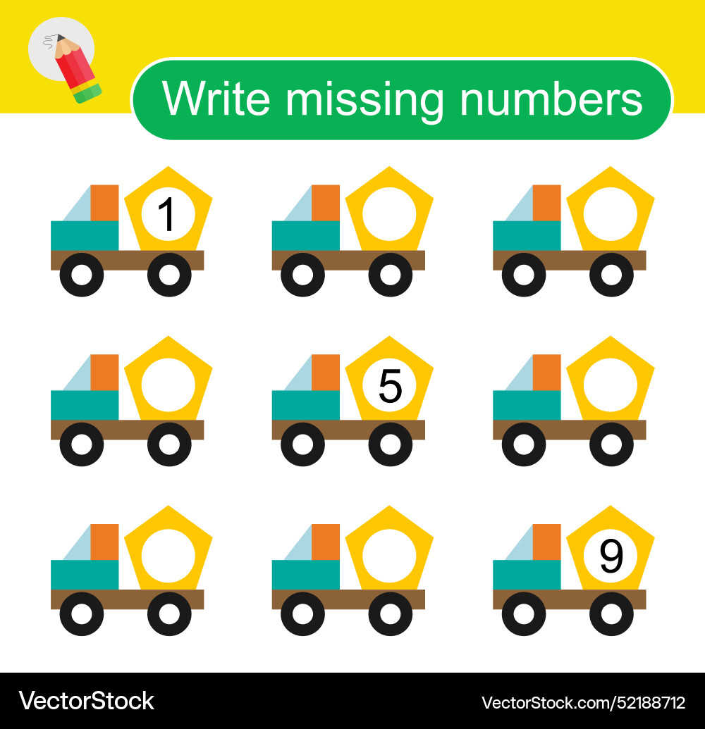 Math activity page for preschoolers Royalty Free Vector