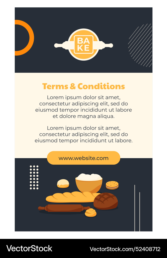 Minimal style bakery shop id card template Vector Image