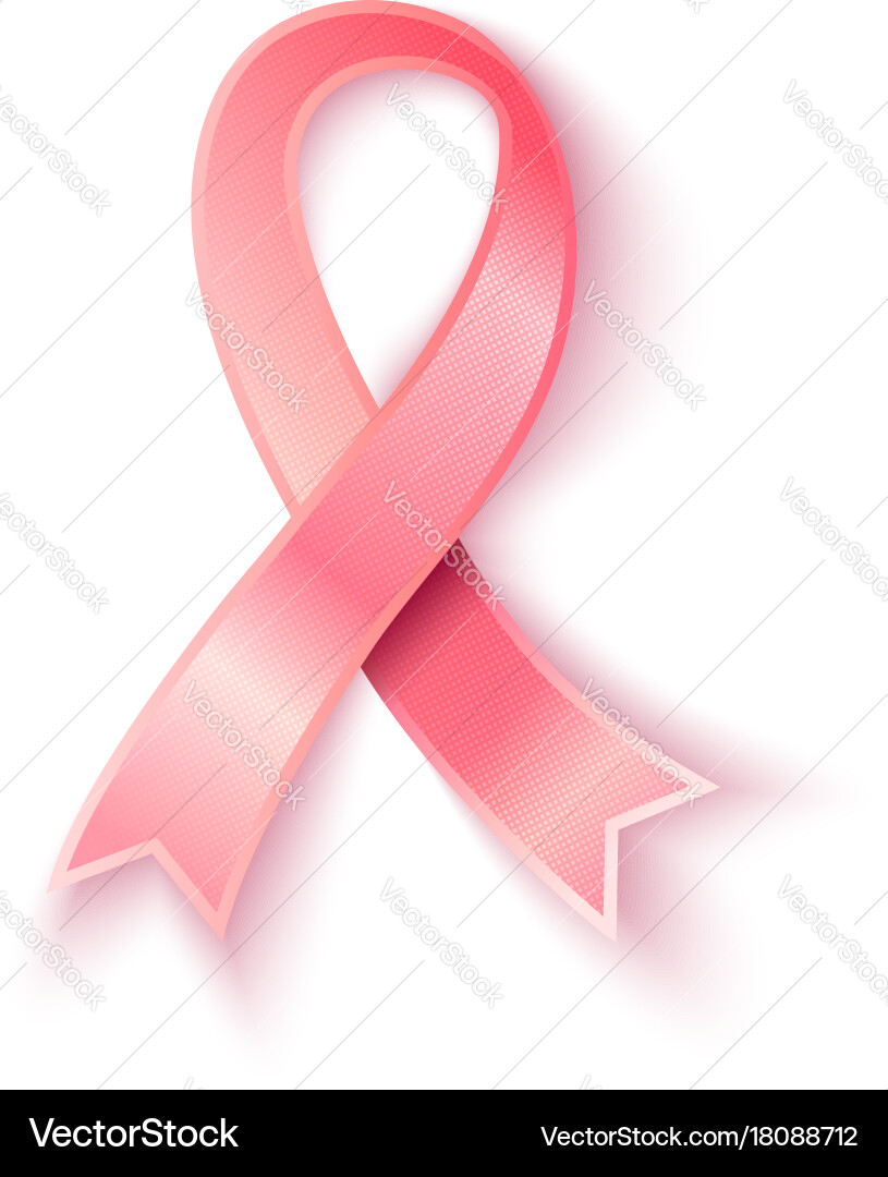 Pink ribbon Royalty Free Vector Image - VectorStock