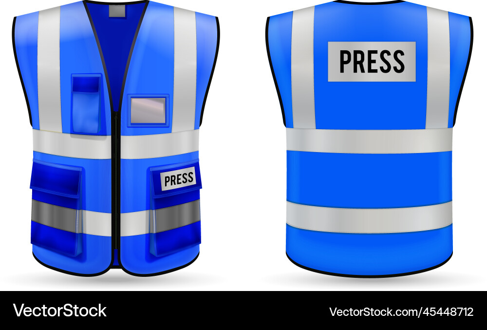 Press vest set Royalty Free Vector Image - VectorStock
