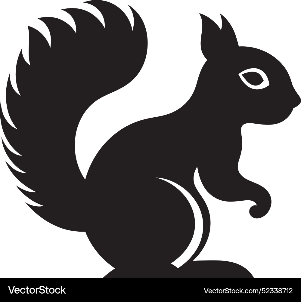 Sleek squirrel movement black squirr Royalty Free Vector