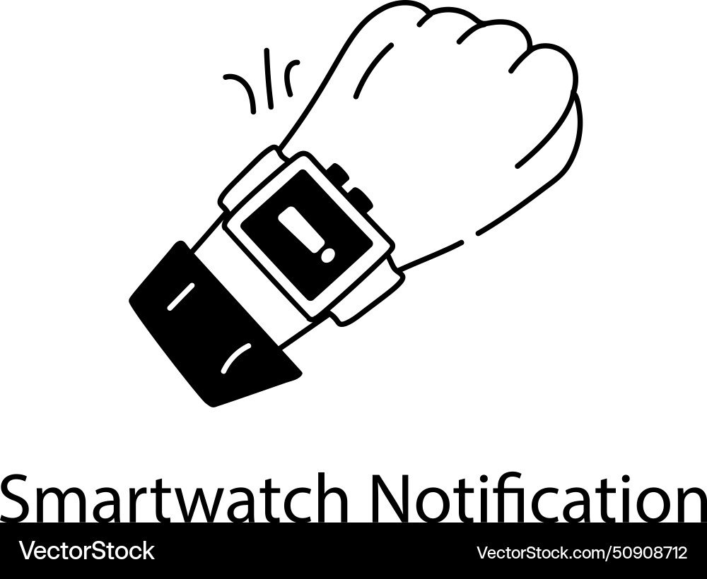 Smartwatch notification Royalty Free Vector Image