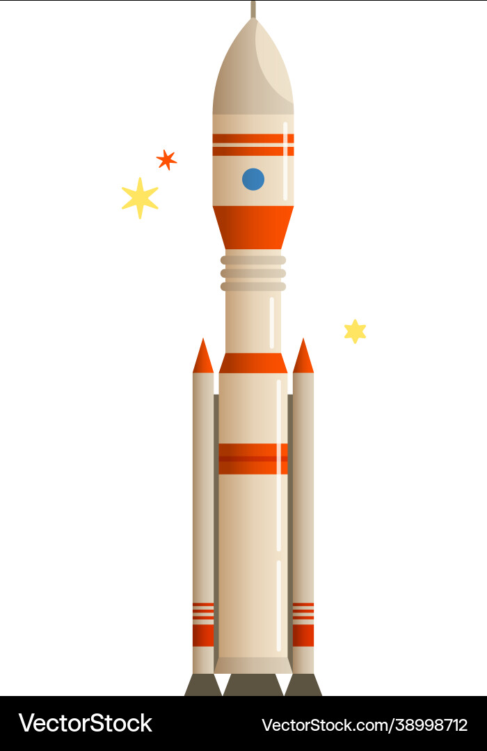 Space rocket isolated composition Royalty Free Vector Image