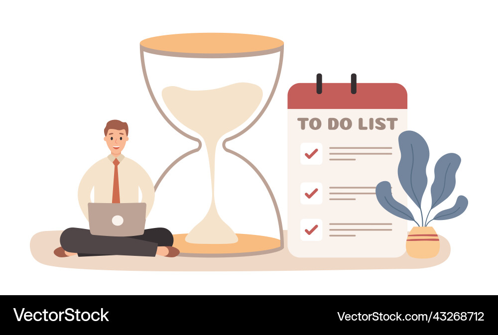 Time Management Strategy Royalty Free Vector Image