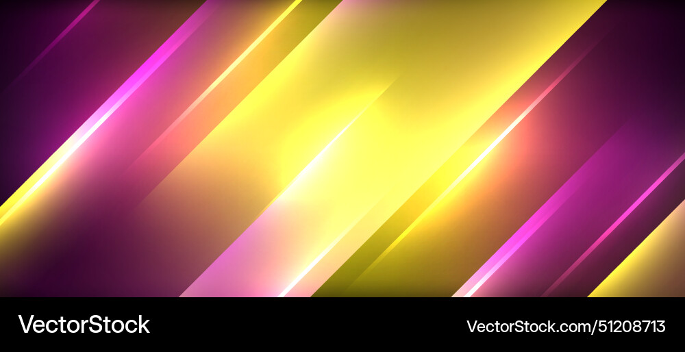 A yellow and purple background with glowing lines Vector Image
