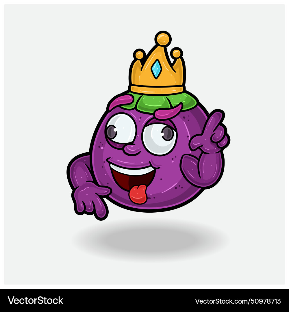 Crazy expression with mangosteen fruit crown Vector Image