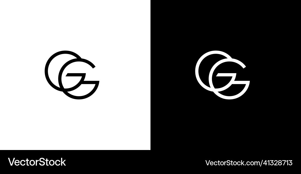Elegant GG Initial Monogram Logo Royalty Free Vector Image