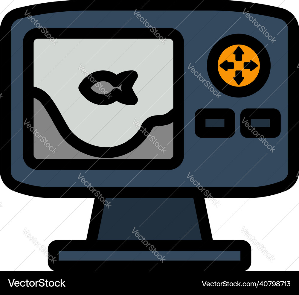 Icon of echo sounder Royalty Free Vector Image