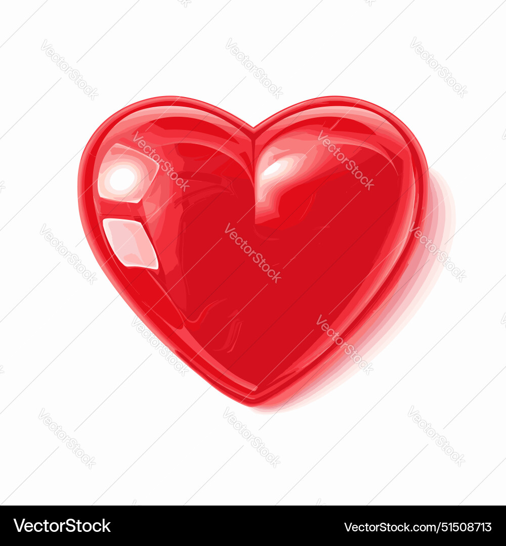 Love red heart on white background Royalty Free Vector Image