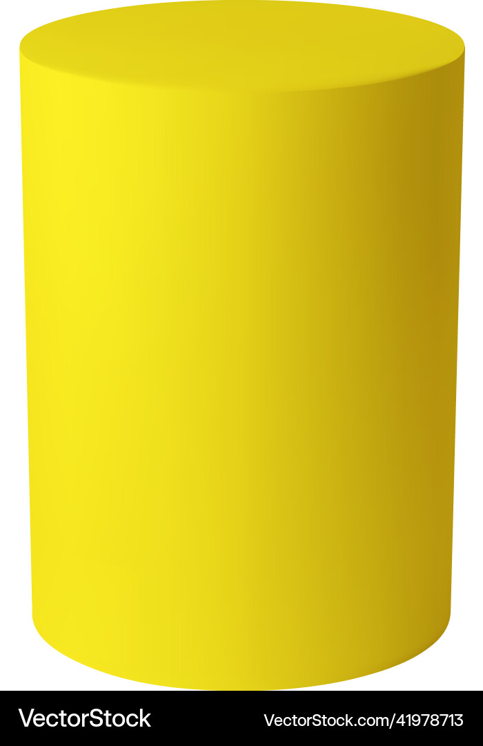 Yellow cylinder realistic composition Royalty Free Vector