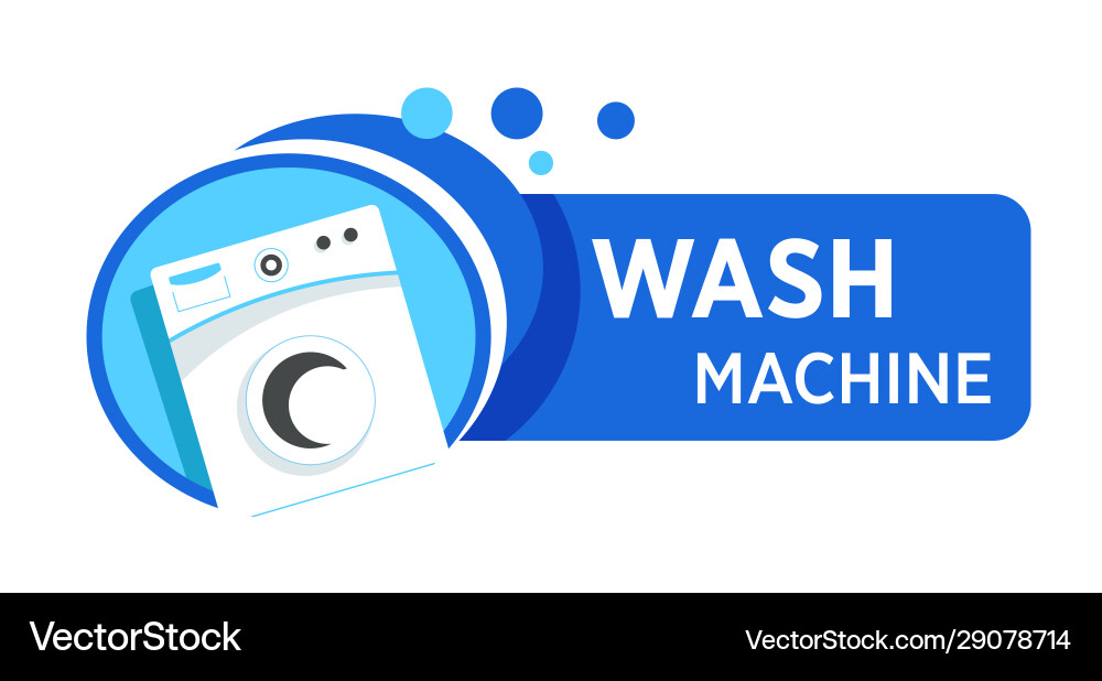 Blue Washing Machine Logo Royalty Free Vector Image