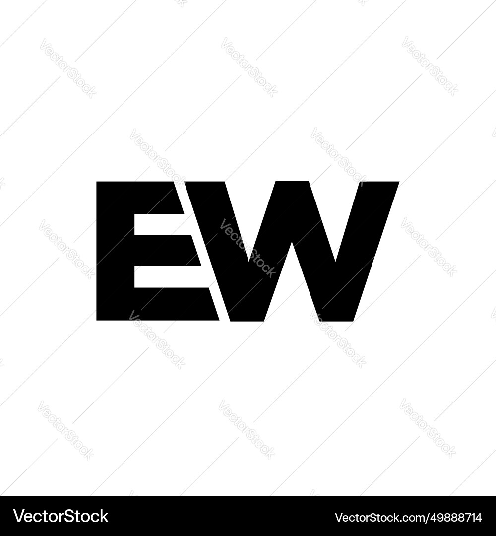 Buchstaben e und w ew Logo Design Template minimal