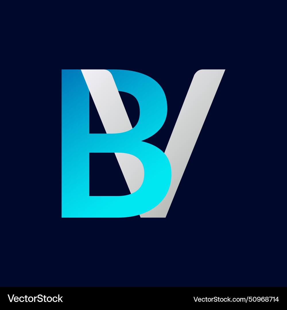 Bv letter colorful logo in the circle Royalty Free Vector