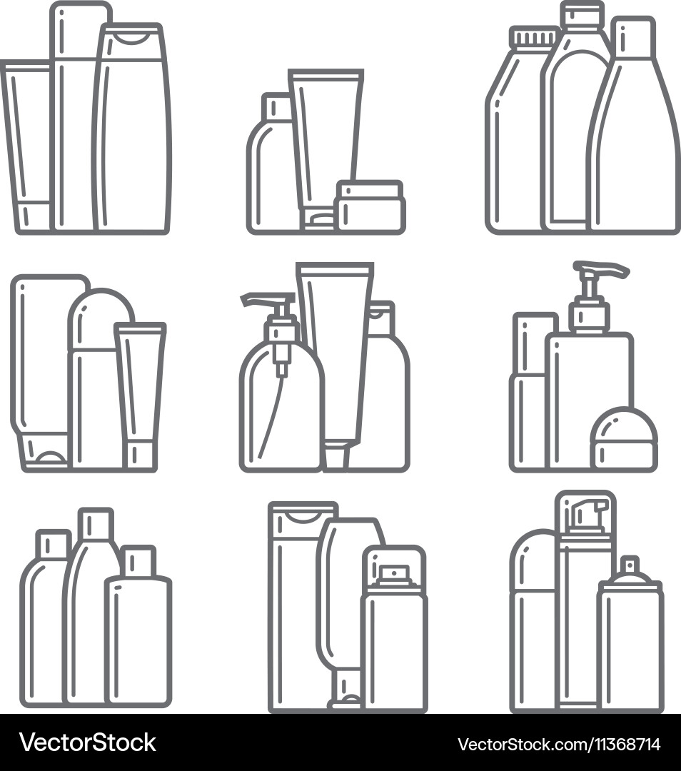 Cosmetic flat icons Royalty Free Vector Image - VectorStock