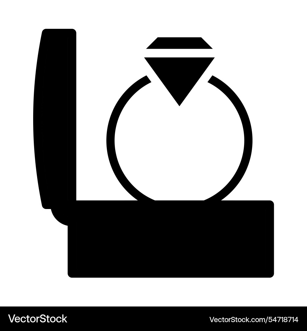 Diamond engagement ring in box concept Royalty Free Vector